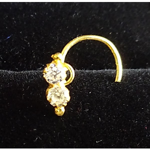 925 Sterling Silver Nose Stud CZ Nose Bone Crock Screw Nose Stud Indian Nose Ring Diamond Gold Nose Piercing Gold Nose Stud Unique Nose Stud CZ Simulated Diamond Nose Stud Indian Nose Stud