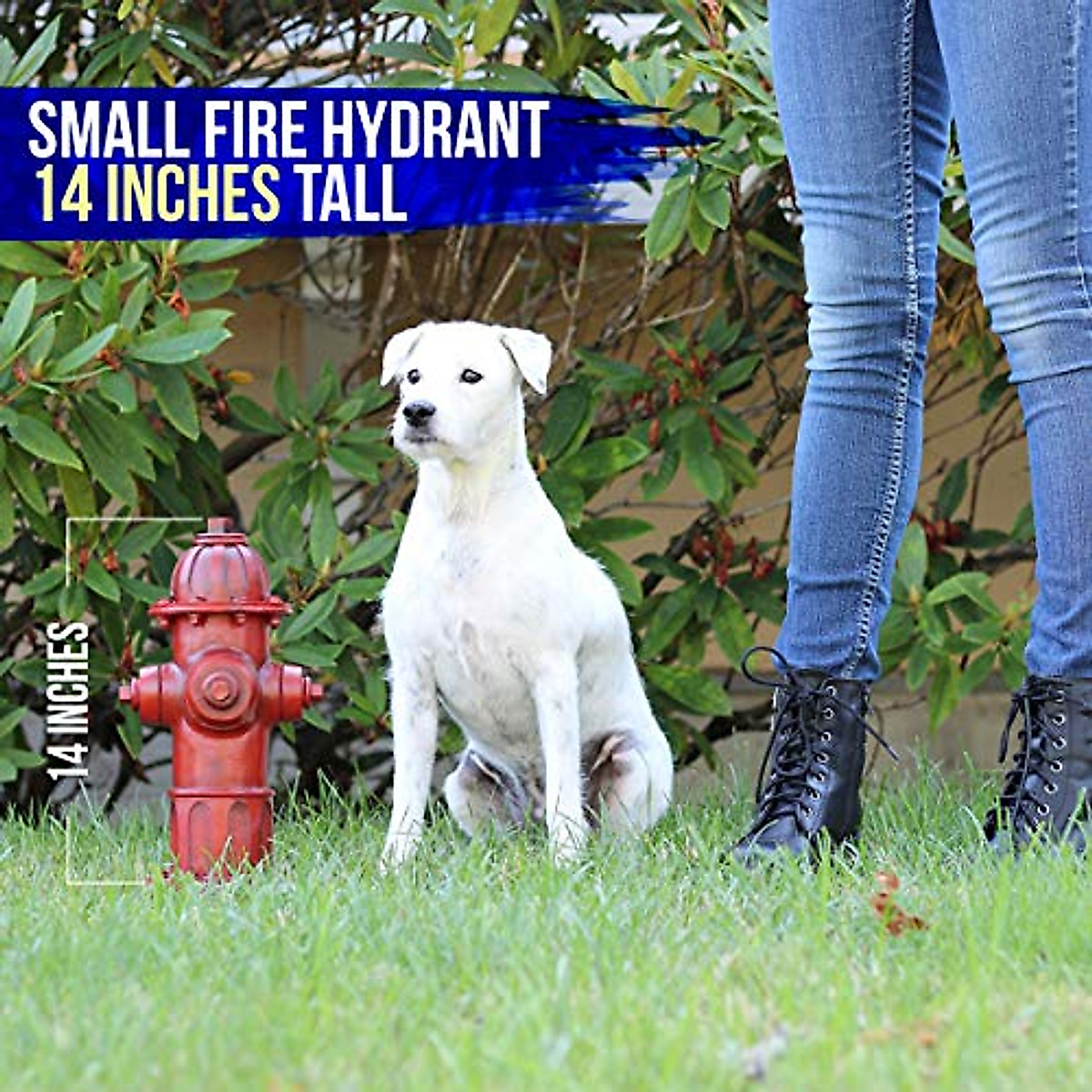 LULIND - Dog Fire Hydrant Garden Statue with 2 Stakes, 14 Inches (Small)