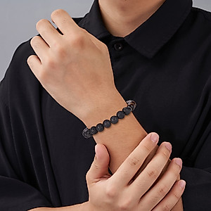 JOGDIAM Best Uncle Gifts from Niece Nephew Natural Lava Stone Bracelet for Uncle Christmas Birthday Gifts