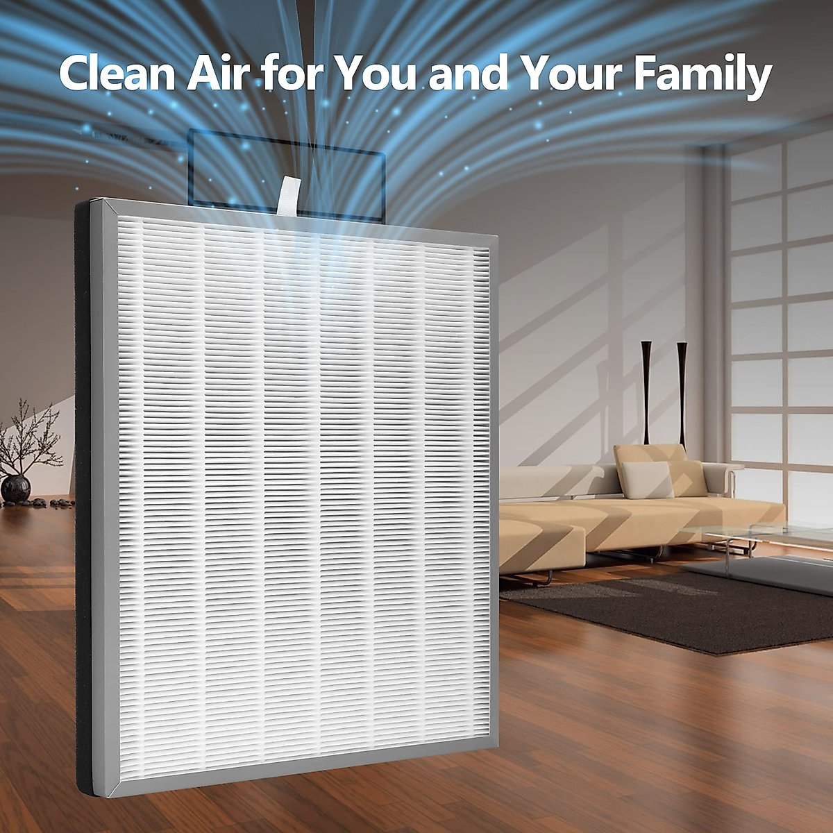 FCFMY 1 Pack HE400 Replacement Filter Compatible with Shark HE400 HE401 HE402 HE405 4 Fan Model Air Cleaner Purifier,3-in-1 Filter of Pre-Filter,Carbon and HEPA Filter