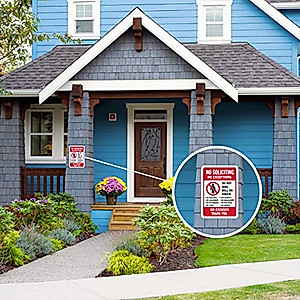 No Soliciting Sign, Funny Decor for House Door Office Business Yard,Metal Aluminum Rust Free, No Excuses, No Exceptions Do Not Ring Bell No Knock Sign - 7" x 9.8", Pre-Drilled Holes, Weather Resistant