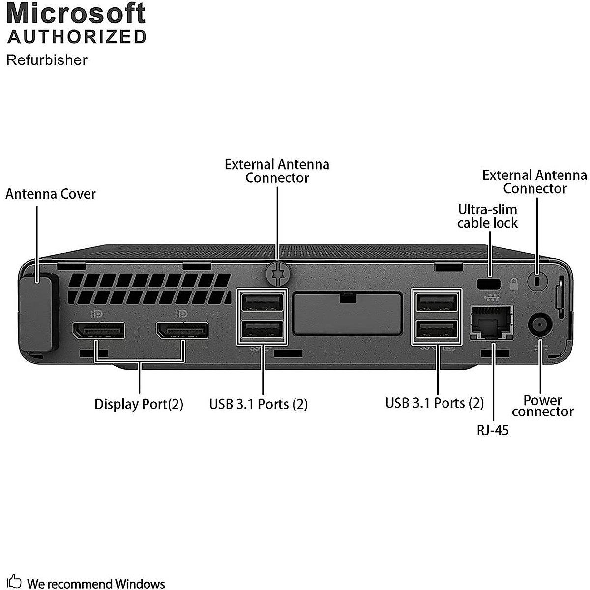 HP 800 G4 Mini Desktop Intel i5-8500T UP to 3.50GHz 32GB DDR4 New 1TB NVMe SSD Built-in Wi-Fi BT Dual Monitor Support Wireless Keyboard and Mouse Win11 Pro (Renewed)