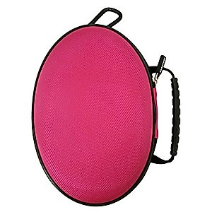 CASEBUDi Oval Hard Shell Headphone Carrying Case | Travel Pouch Protection Compatible with Foldable Headphones | Pink Ballistic Nylon
