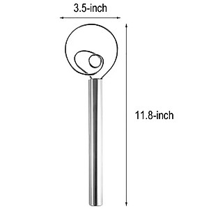 Goeielewe Dough Whisk, 11.8-Inch Stainless Steel Danish Whisk, Bread Dough Manual Mixer Blender Admixer for Bread, Pastry or Pizza Dough, Baking Tools