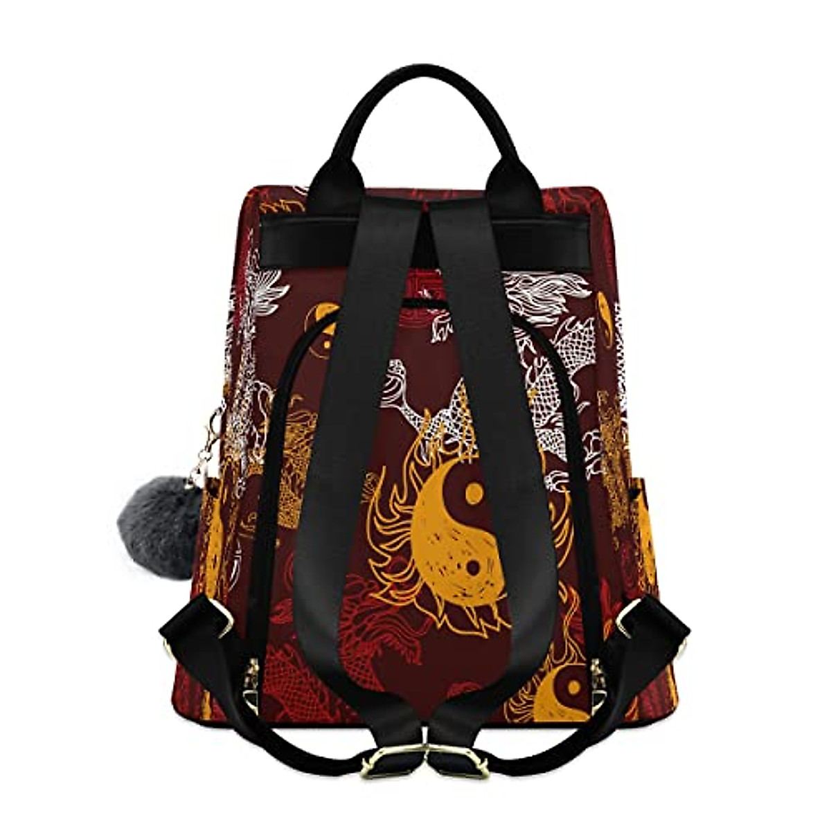 ALAZA Dragon Yin Yang Women Backpack Anti Theft Back Pack Shoulder Fashion Bag Purse