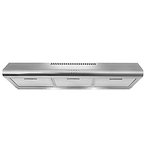 COSMO COS-5MU36 36 in. Delta Collection Ducted Under Cabinet Range Hood, Button Controls, Reusable Filters, LED Lights, Stainless Steel