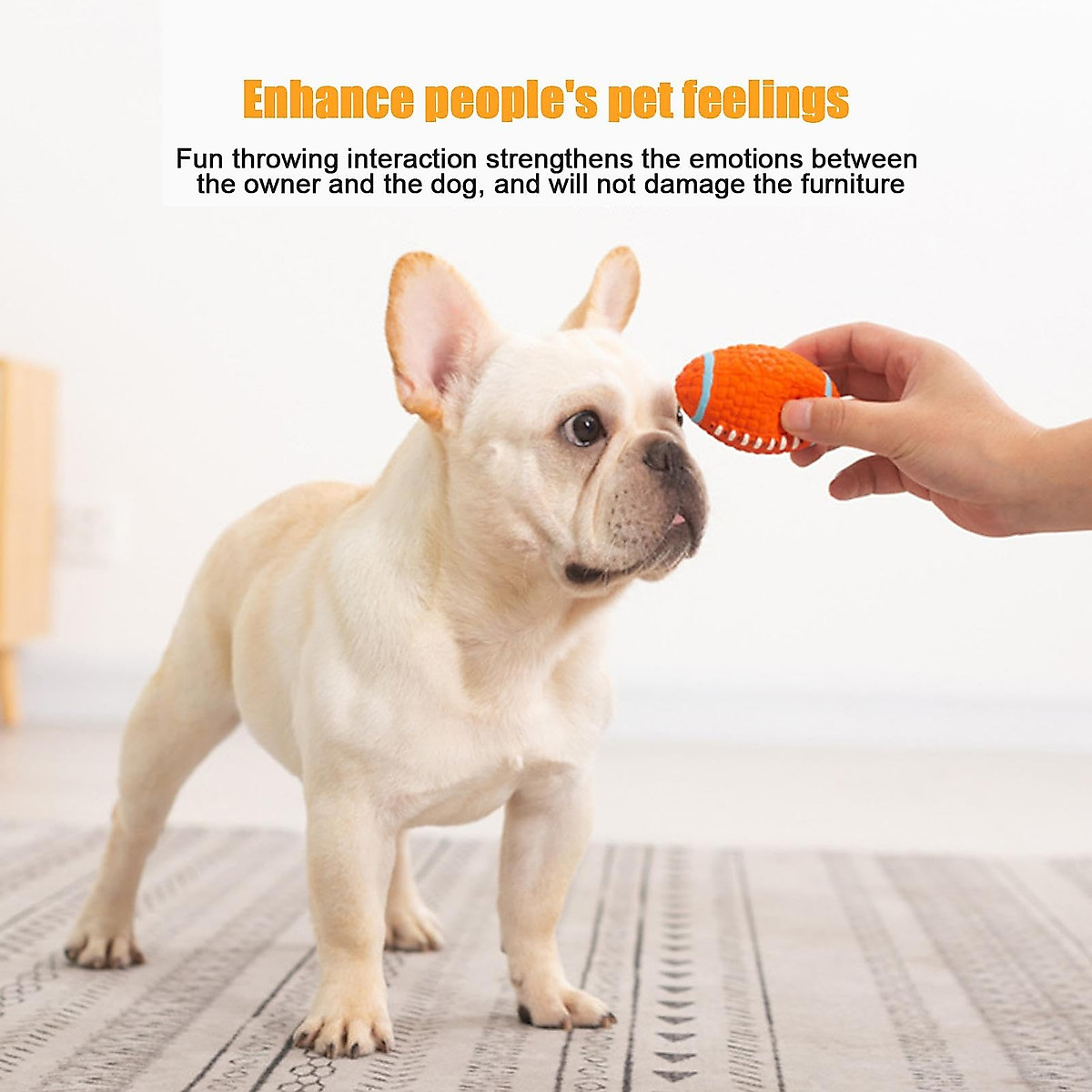 FLYUFO Squeaky Teething Toys, Bite Resistant Squeaky Dog Toy Balls, Tear Resistant Ball Dogs Toys, Durable Squeaker Balls, Puppy Teeth Squeakers for Indoor Large to Medium Breed Dogs and Puppies