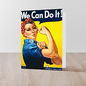 CafePress Rosie The Riveter Greeting Card (20-pack), Note Card with Blank Inside, Birthday Card Glossy