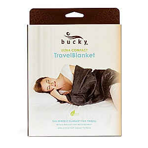 Bucky Easily Packable, Compact Travel Blanket, Charcoal, 56x36