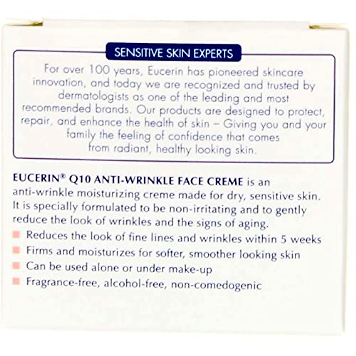 Eucerin Q10 Anti-Wrinkle Sensitive Skin Creme 1.7 oz (48 g)