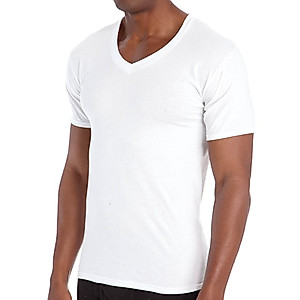 Hanes Ultimate Men's 6 Pack FreshIQ V-Neck Tee, White, X-Large