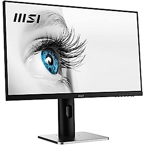 MSI Pro MP273QP, 27" Monitor, 2560 x 1440(QHD) IPS, 75Hz, TUV Certified Eyesight Protection, 1ms, Displayport, HDMI, Tilt, Swivel, Height, Pivot, Black
