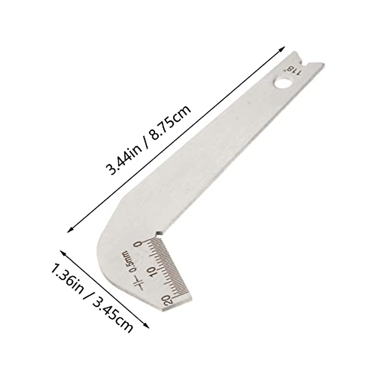 iplusmile Drill Gauge Stainless Steel Drill Point Gage 118 Degree Drill Bits Angle Gage Grinding Gauge Sharpening Tool (Silver)