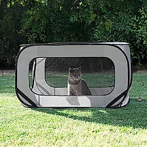 Love's cabin 36in Portable Large Dog Bed - Pop Up Dog Kennel, Indoor Outdoor Crate for Pets, Portable Car Seat Kennel, Cat Bed Collection, Grey