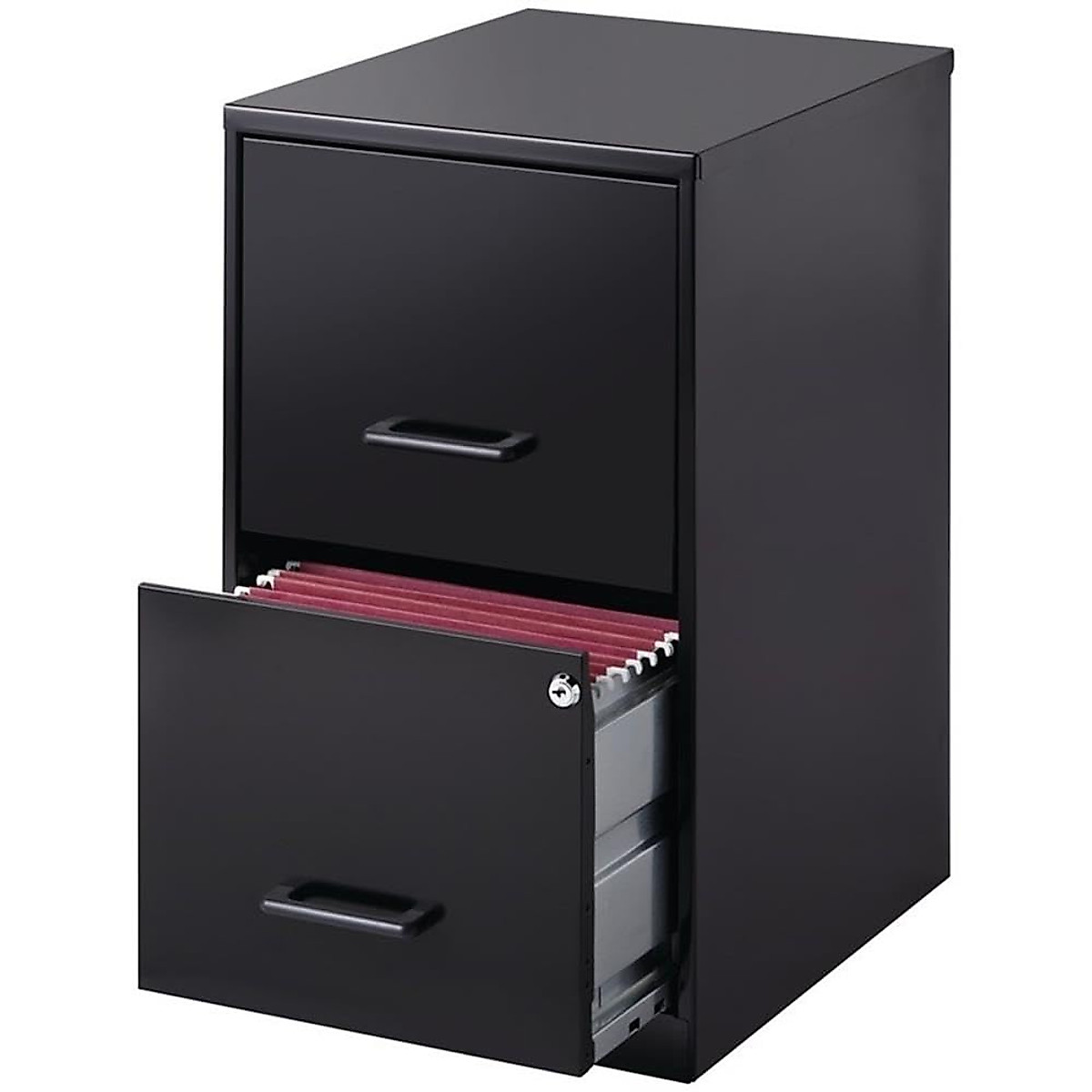 Scranton & Co Metal 2 Drawer Letter File Cabinet in Black