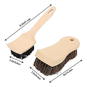 Tefola Horsehair Wheel Brush, Car Wheel Tire Cleaning Brush, Horsehair Interior Exterior for Leather Canvas Sensitive Fabrics