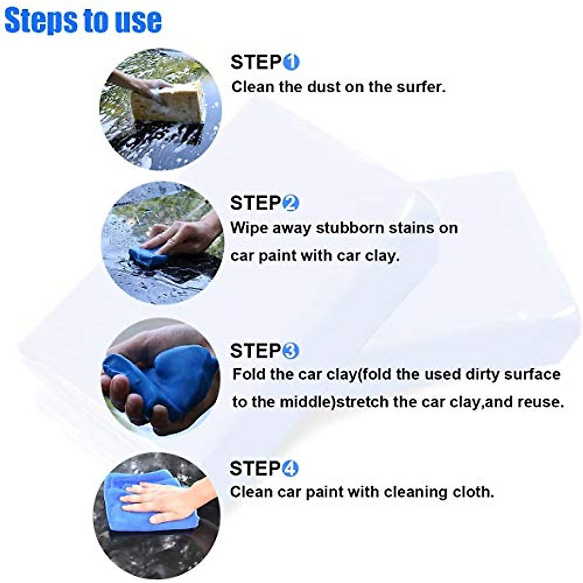 Car Detailing Clay Bar Magic Clay Bar 2 Pack 100g Auto Wash Bar Washing Adsorption Capacity for Car with Storage Box