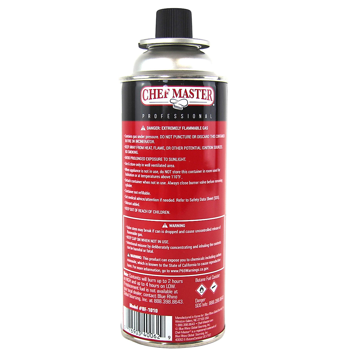 Chef Master 90340 | Pack of 24 Butane Fuel Cylinders| 8oz Butane Canisters for Portable Stove | Butane Torch Replacement Canisters