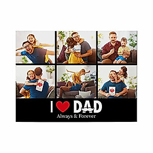 YFgohighhh Personalized Gift For Dad Photo Gifts Picture Display Red Heart for Dad 8x6inch Customized Memorial Gift Photo Frames Using Pictures for Dad