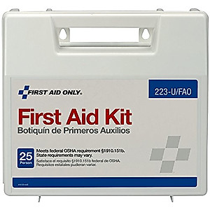 First Aid Only 223-U 25-Person Emergency First Aid Kit for Home, Work, and Travel, 107 Pieces