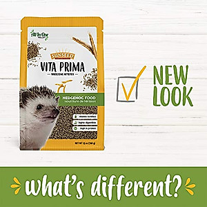 Sunseed Vita Prima Hedgehog Food - High-Protein Poultry, Seafood, and Mealworm Food Blend - Vitamin-Fortified for Happy and Healthy Hedgehogs 1.56 Pound (Pack of 1)