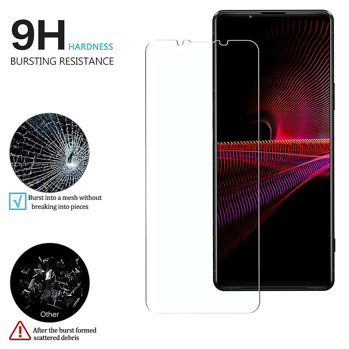 [3 Pack] KELOLIN Screen Protector for Xperia 1 III, Easy to Install, HD Anti-Scratch Anti-Fingerprint No-Bubble Tempered Glass Screen Protector Compatible with Xperia 1 III