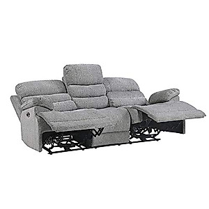 Lexicon Betong Power Double Reclining Sofa, Smoke Grey
