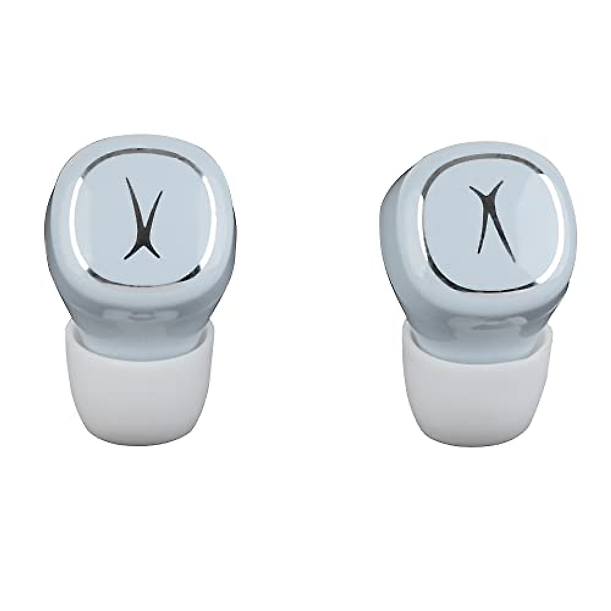 Altec Lansing NanoBuds 2.0 True Wireless Earbuds with Charging Case, TWS Waterproof Bluetooth Earphones with Touch Controls for Travel, Sports, Running, Working (ICY)