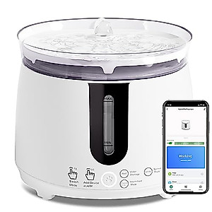 AQHH Cat Water Fountain, Pet Water Fountain with Upgraded Wireless Pump for Cats and Small Dogs, Ultra Quiet Water Fountain for Cats Inside, Easy to Clean and Assemble, App Control, 2L