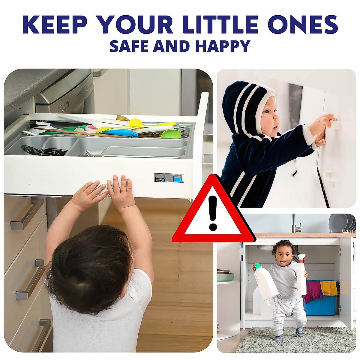 Invisible Baby Proofing Cabinet Locks - Upgraded Version with Strong Adhesive 10x Child Safety Proof Spring Locks for Cabinet & Drawer Toddler and Child Proofing Safety Latch Lock Solution by G2eComme