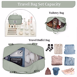 Weekender Bags for Women,Personal Item Travel Bag with Shoes Compartment,Overnight Travel Duffel Bag with Toiletry Bag