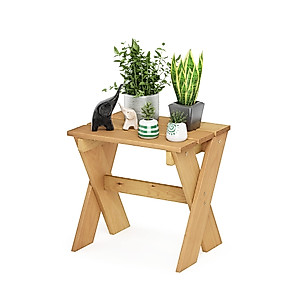 Furinno Tioman Outdoor Side Table Flower Stand, Pine Wood