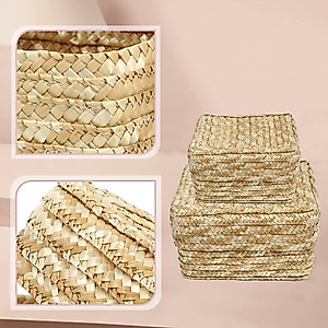 DOITOOL Wicker Storage Baskets 1pc Straw Storage Basket Wicker Child Cosmetic Wedding Wedding Basket