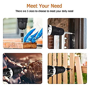 YUENTOEN Stripped Screw Extractor - 5pcs HSS Easy Out Broken Bolt Extractor Kit with Extension Screw Holder, Damaged Bolt Water Pipe Remover Set Power Drill Bit Tool for Screw or Bolt 1/8 to 3/4 inch