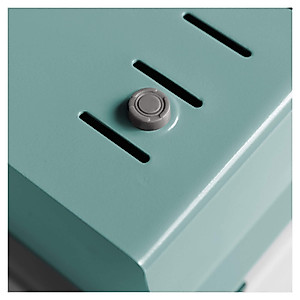 Acrimet 4 x 6 Card File Holder Organizer Metal Base Heavy Duty (AZ Index Cards and Divider Included) (Green Color with Clear Crystal Plastic Lid Cover)