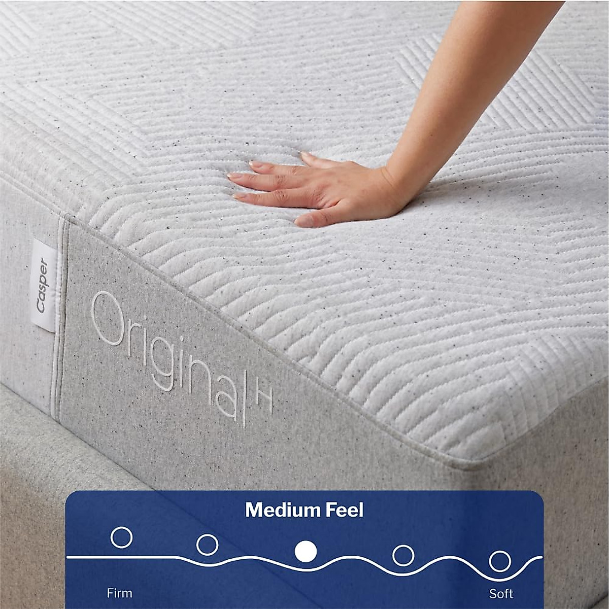 Casper Sleep Original Foam Hybrid, Twin XL Mattress - Medium Firm Memory Foam with Zoned SupportTM - 100-Night Trial - CertiPUR-US Mattress, Light Gray