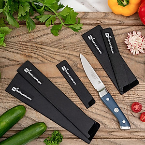 Restaurantware Sensei 4.7 x 1 Inch Knife Sleeve, 1 BPA-Free Knife Protector - Fits Paring Knife, Felt Lining, Black Plastic Knife Blade Guard, Durable, Cut-Proof