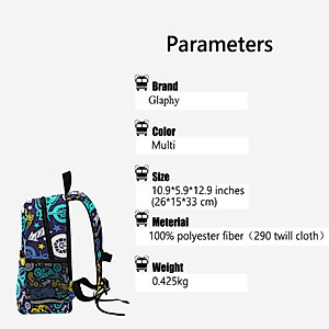 Glaphy Motorcycles Colorful Kids Backpack for Boys Girls, Kindergarten Elementary Backpack with Chest Strap, Preschool Toddler Bookbag with Reflective Stripes