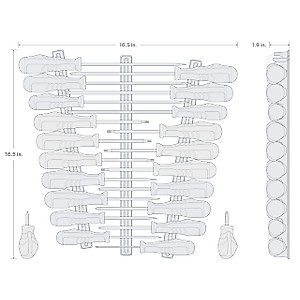TEKTON High-Torque Black Oxide Blade Screwdriver Set with Red Rails, 22-Piece (#0-#3, 1/8-5/16 in., T10-30) | DRV41508 | Made in USA