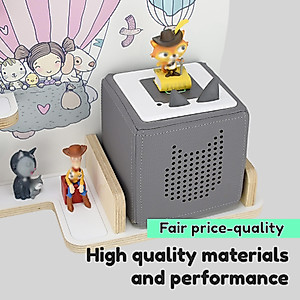 stadtecken Wooden Shelf for Music Box I Suitable for The Toniebox and ca. 35 Tonies I Perfect Storage in The Children's Room I for Setting up or Hanging (Medium, Up)