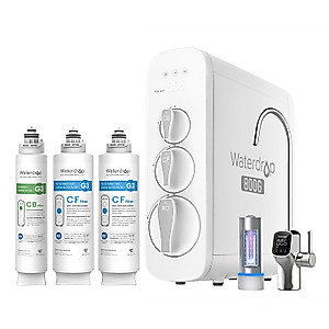 Waterdrop G3P800 Reverse Osmosis System with WD-G3-2CFCB Filter, 800 GPD Fast Flow, NSF/ANSI 42 & 58 & 372 Certified, 3:1 Pure to Drain