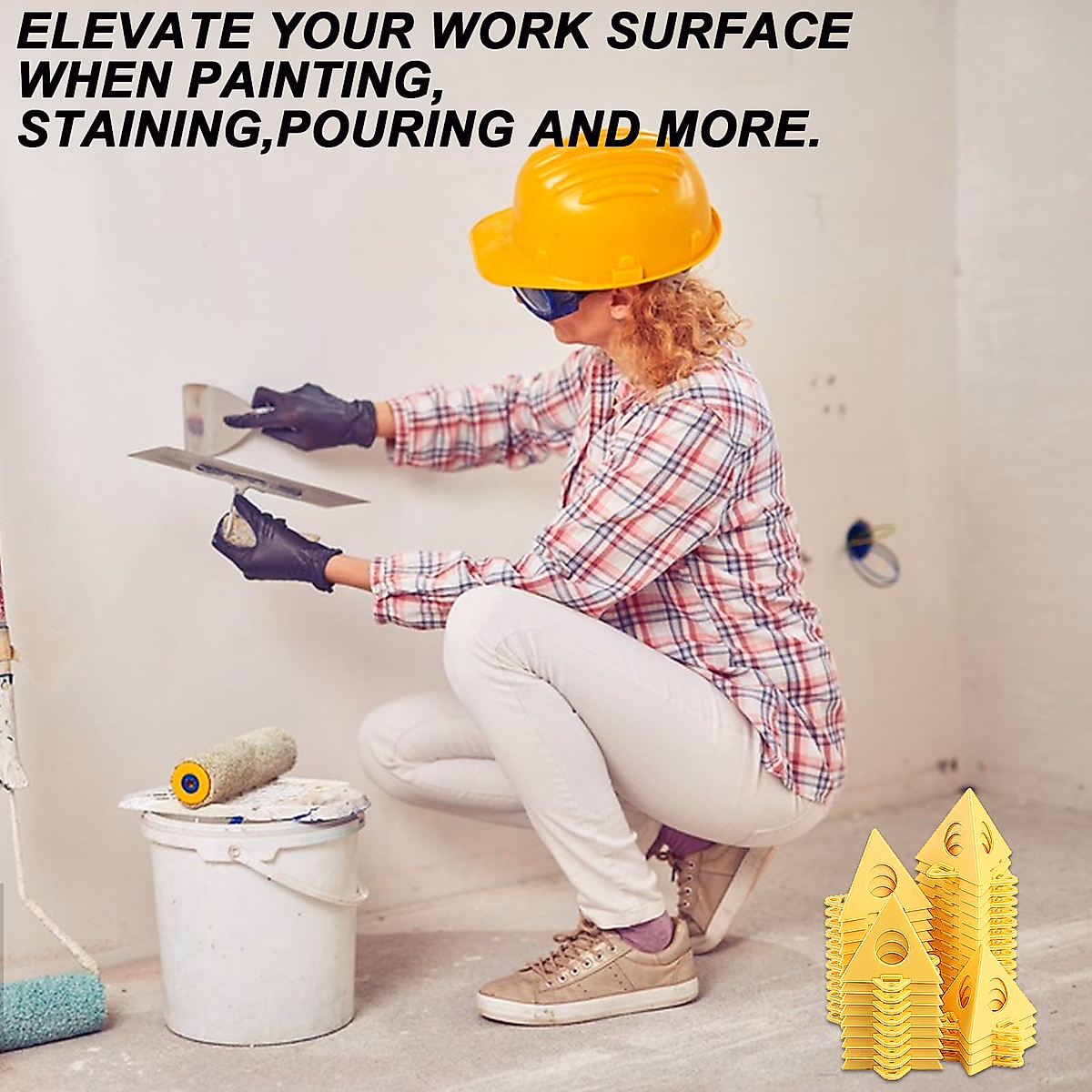 40pcs Pyramid Stands, Painters Pyramids, Painter's Painting Stands Pyramids, Mini Cone Paint Stands for Cabinet Paint, Canvas Stands, Door Risers Support, Painter Elevated, Paint Pouring Suppliers