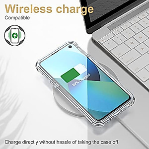 SURITCH Clear Case for Samsung Galaxy S10e,【Built in Screen Protector】【Support Wireless Charging】Hybrid Protection Hard Shell+Soft TPU Bumper Rugged Case Shockproof for Samsung S10e 5.8" (Clear frame)