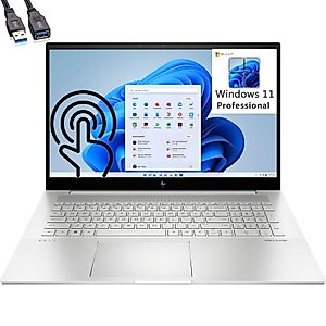 HP 2023 Envy 17 17.3" Touchscreen FHD Business Laptop, 12th Gen Intel 12 Cores i7-1260P, 64GB DDR4 RAM, 1TB PCIe SSD, WiFi 6, Bluetooth 5.3, Backlit Keyboard, Windows 11 Pro, BROAG Extension Cable