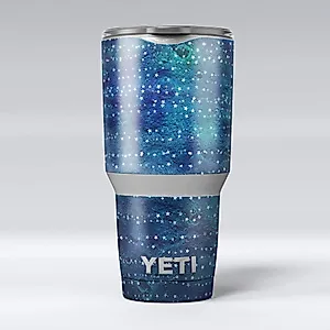 Design Skinz The Grungy Blue Green Stars Surface - Skin Decal Vinyl Wrap Kit Compatible with The Yeti Rambler Cooler Tumbler Cups