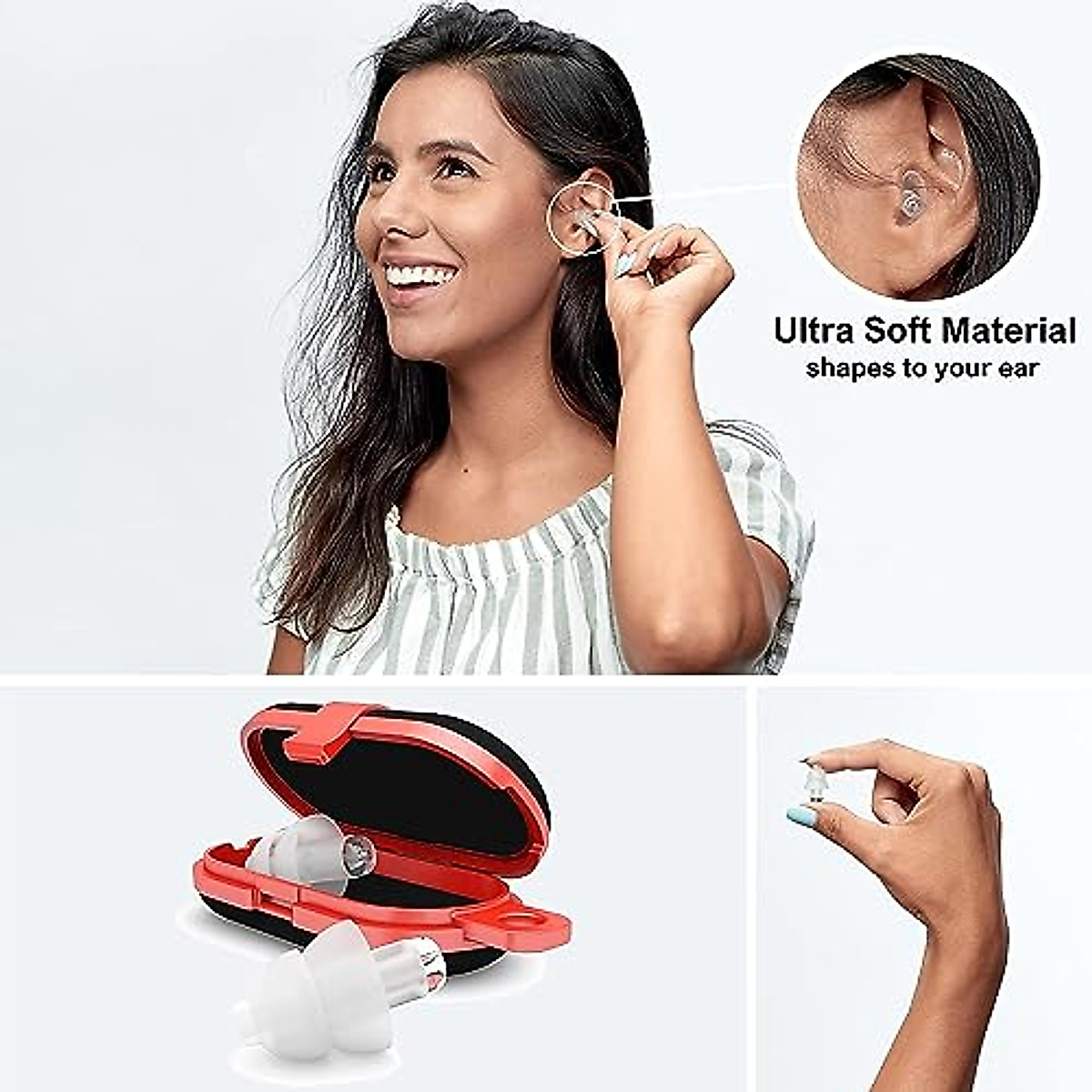 Alpine PartyPlug Concert Ear Plugs - Noise Reduction Ear Plugs for Party, Concert, Festival and Music - 19dB - 1 Pair Reusable Soft Invisible Earplugs