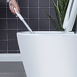 Toilet Brush Toilet,Toilet Brush,Bathroom Brush,Bathroom Cleaning Drainable Toilet Brush Holder Wall Mounted Toilet Brush Toilet Cleaning Tools Bathroom Accessories (Color : TPR Brush Head)