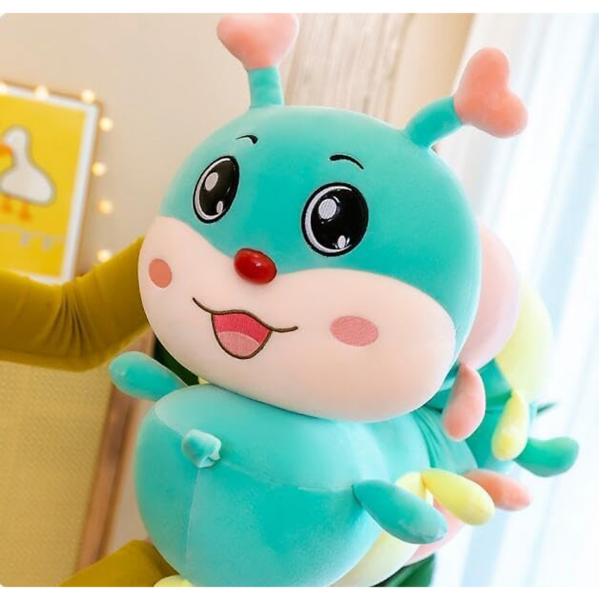 RONGXG Cute Caterpillar Plush Pillow Colorful Stuffed Animal Toy Girl Stuffed Hugging Pillow Gift Sweet Companion Doll Toy Gift for Birthdays 110CM