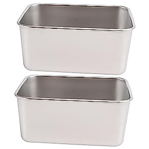 Hemoton Toast 2pcs Stainless Steel Square Box Non Stick Baking Pan Stainless Steel Food Containers Baking Dishes for Oven with Lids Baking s Bread Holder Organizer Cake Box Bread Box
