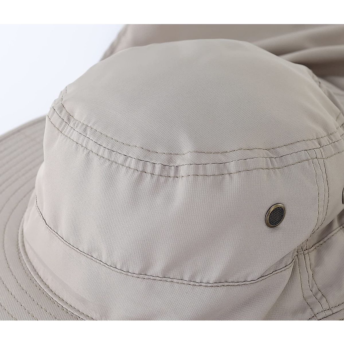 Home Prefer Mens Sun Hat with Neck Flap Quick Dry UV Protection Caps Fishing Hat (Ash Grey)